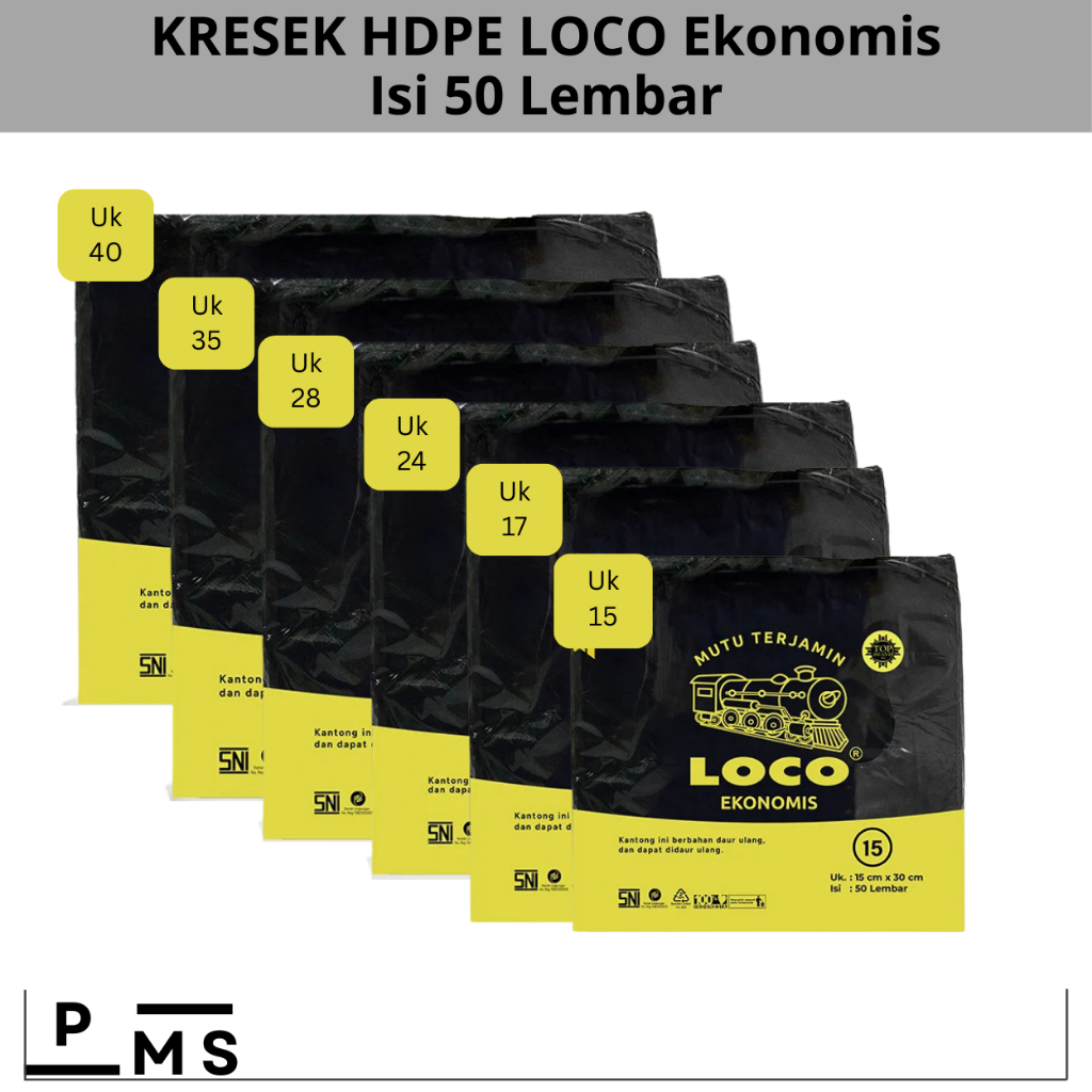 Jual Kantong Plastik Kresek LOCO EKONOMIS HITAM Isi 50 Lembar Uk 15 17 ...