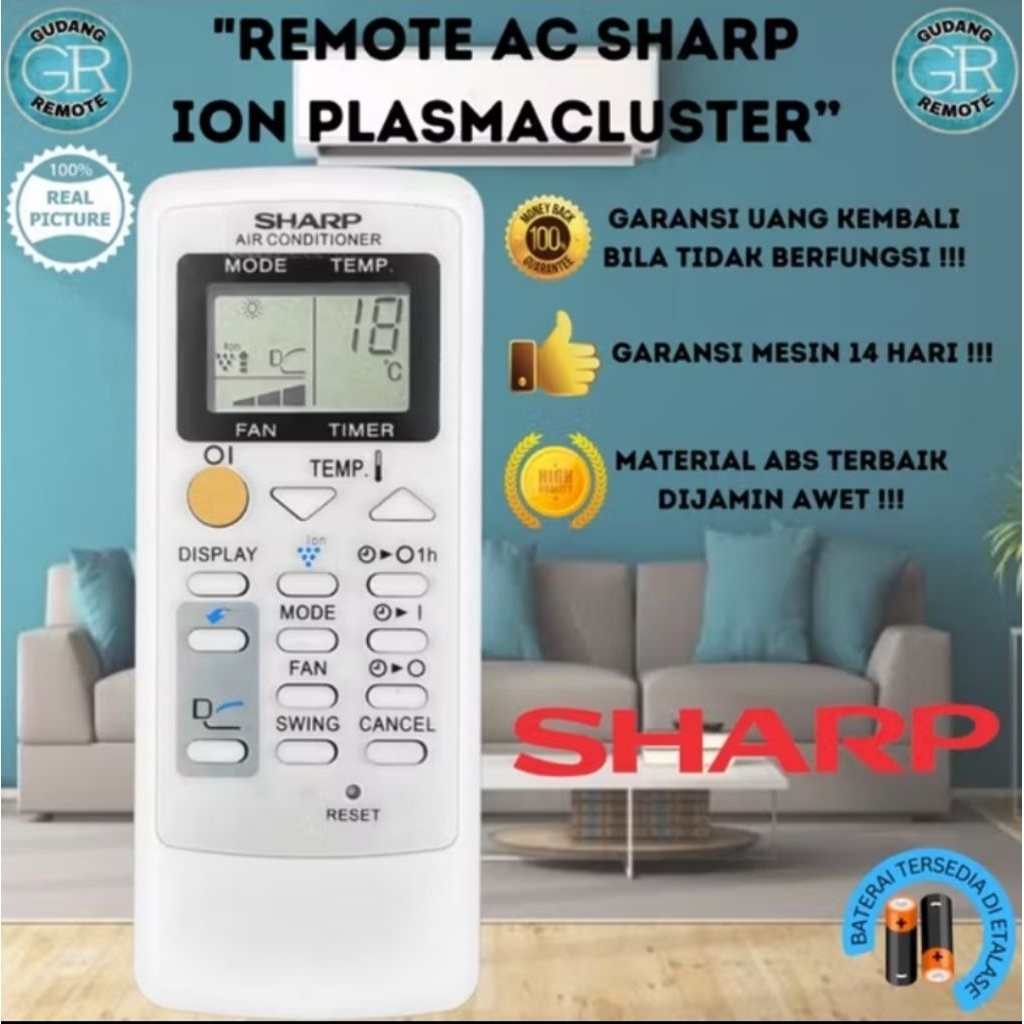 Jual Remote Remot AC Sharp Plasmacluster high quality original | Shopee ...