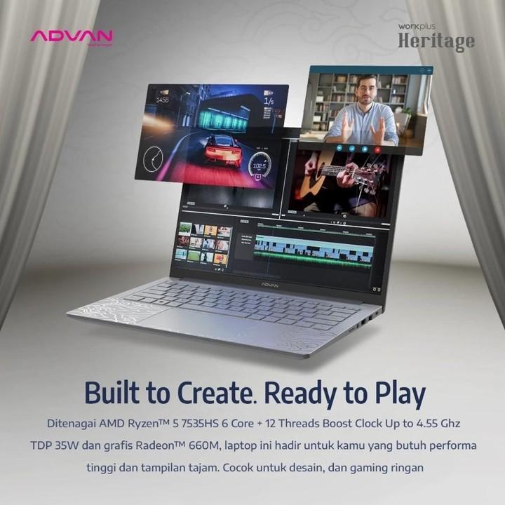 Jual LAPTOP GAMING ADVAN WORKPLUS HERITAGE 14 AMD RYZEN 5 7535HS DDR5 ...