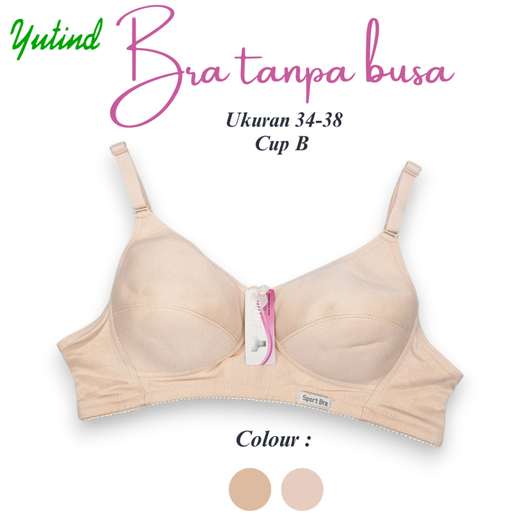Jual Bra Sport Wanita - Ukuran 34-38 Cup B | Full Cup Motif Polos Kait ...