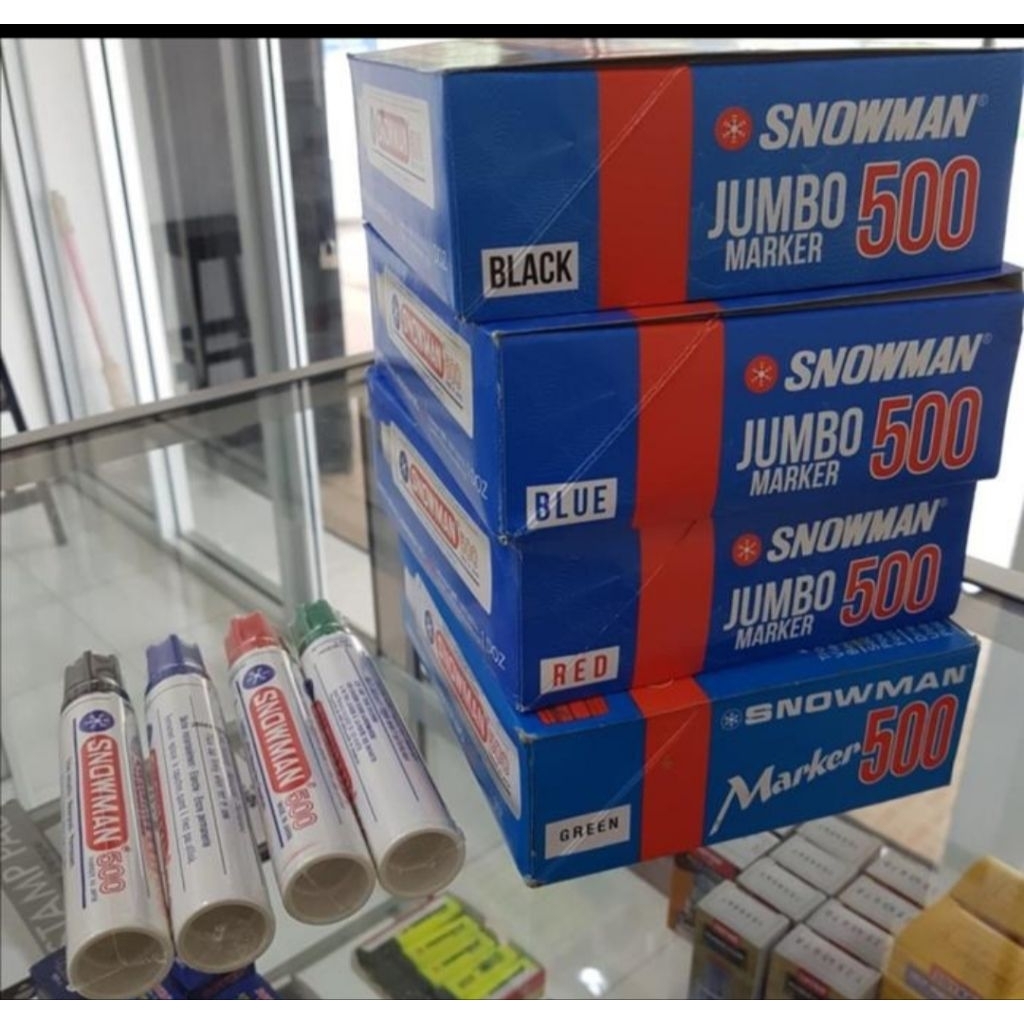 Jual Snowman Spidol Jumbo Permanen Marker 500 Biru / Hijau / Hitam ...