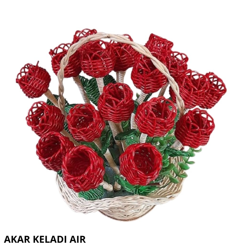 Jual bunga meja anyaman akar keladi air | Shopee Indonesia