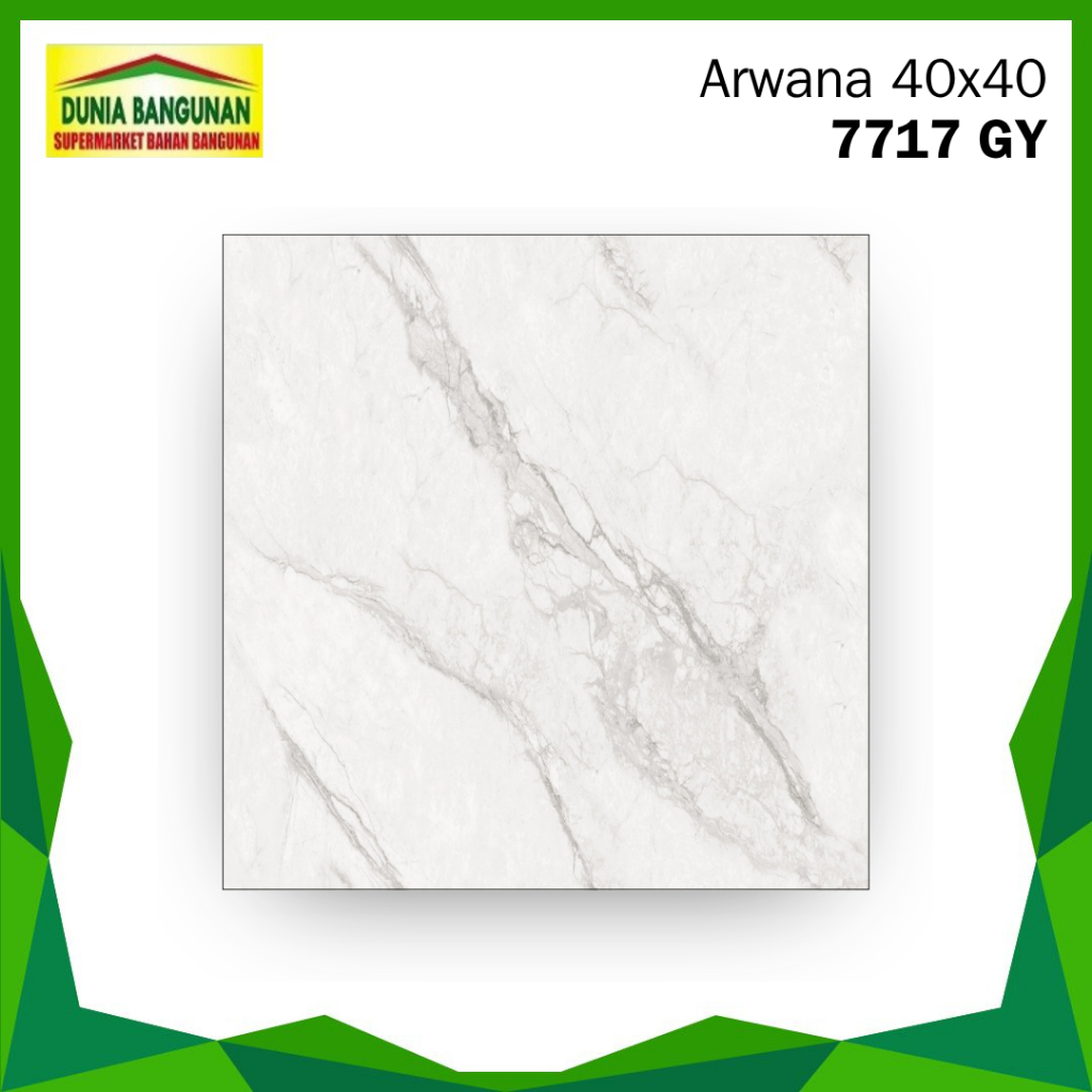 Jual Keramik Lantai 40x40 Motif Marmer Abu Arwana 7717 Grey KW1 Keramik ...