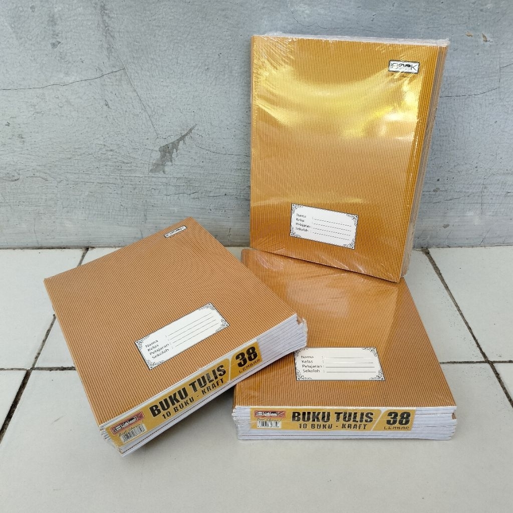 Jual 1 Pak Buku Tulis 38 Lembar Kraft Sampul Coklat (isi 10 buku ...
