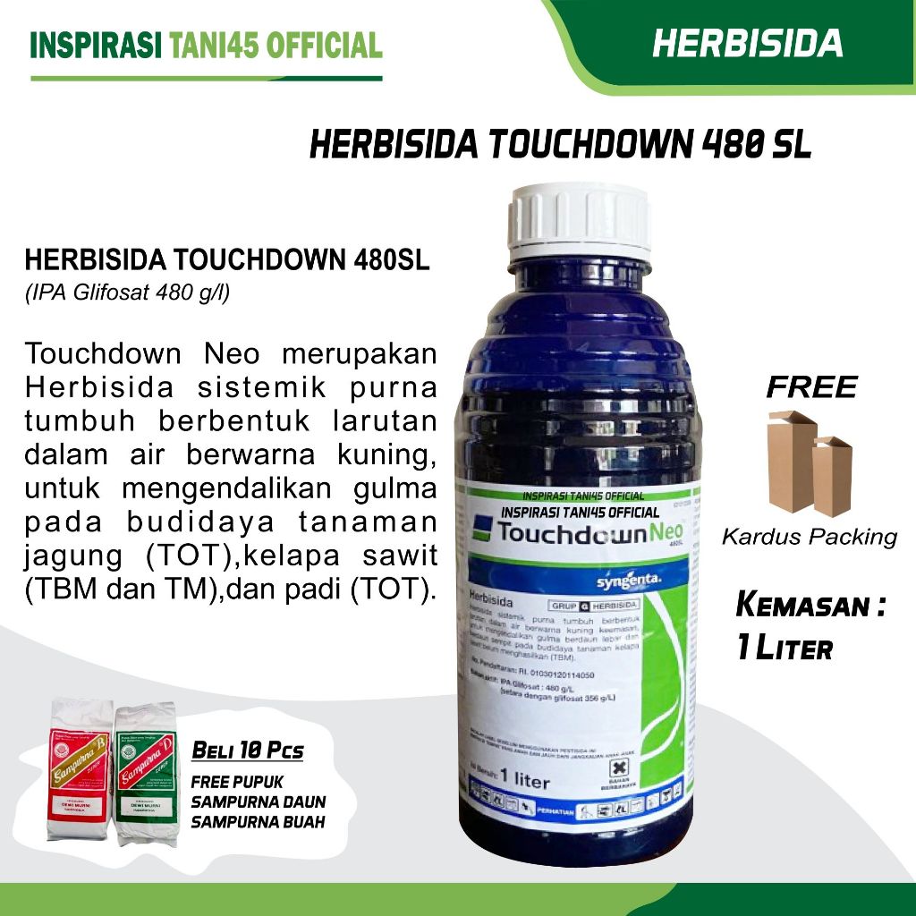 Jual Herbisida Touchdown Neo 480SL 1 Liter Glifosat Herbisida Sistemik ...
