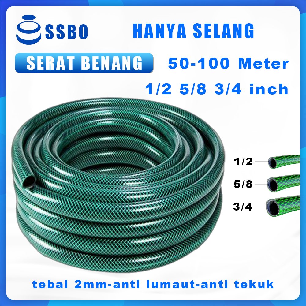 Jual SSBO Selang Air Hijau 3 Lapis 1/2, 5/8, 3/4, 1 inch (50m / 100m) – Serat Benang, Anti Bocor ...