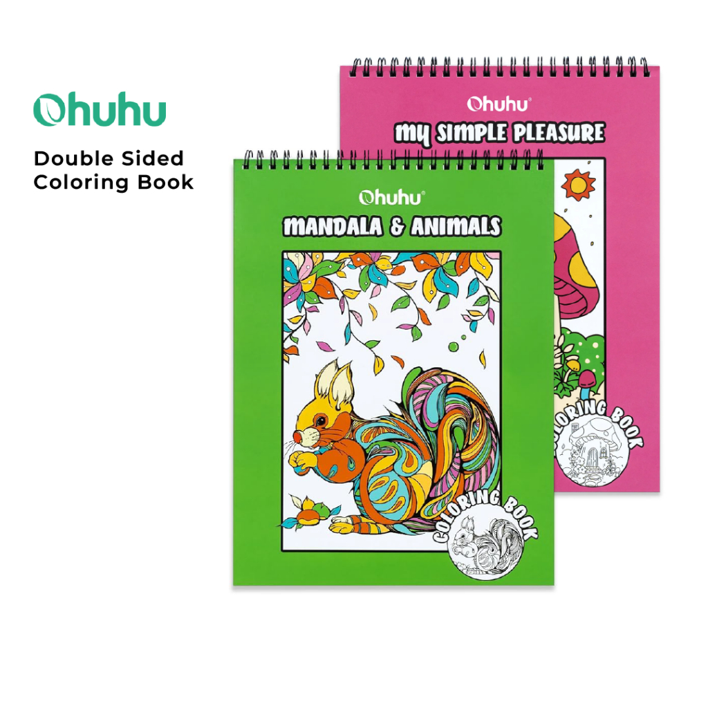 Jual OHUHU Adult Coloring Book Double Sided Bleed Proof (40 Pages) Buku ...