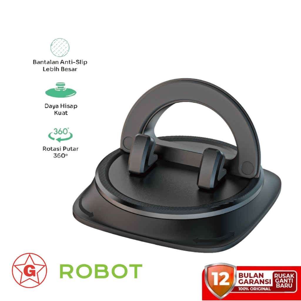 Jual ROBOT RT-CH27 Phone Car Holder Dashboard Suction Rotary Garansi ...