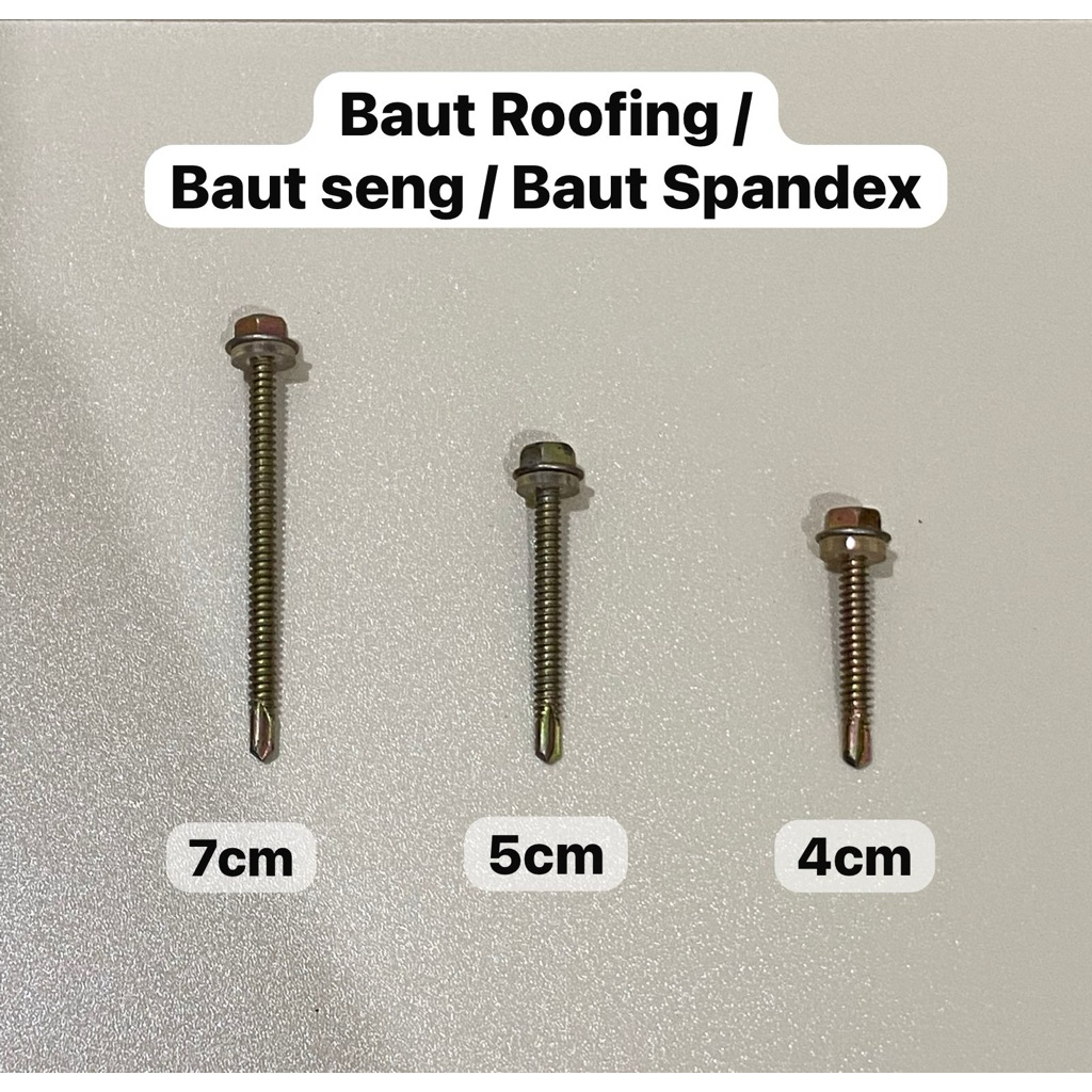 Jual Baut ROOFING / Baut Spandex / Baut Atap /Baut Seng ukuran 40(4cm ...