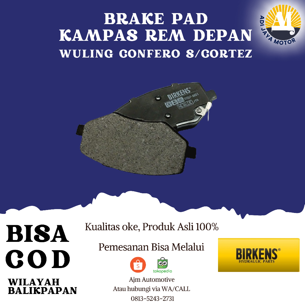 Jual Brake Pad/ Kampas Rem Depan Wuling Confero S/ Cortez | Shopee ...