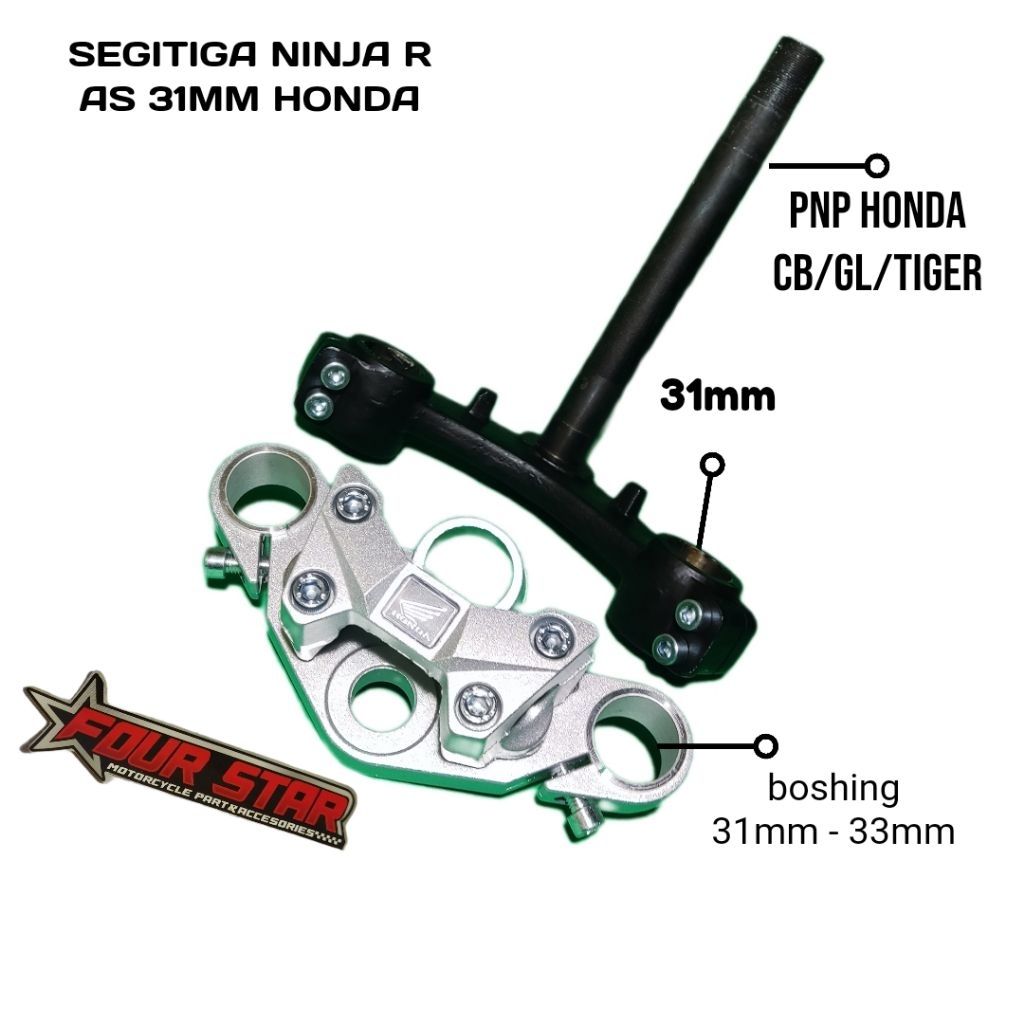 Jual Segitiga T ATAS BAWAH Ninja RR as 31mm PNP Honda Tiger Megapro ...