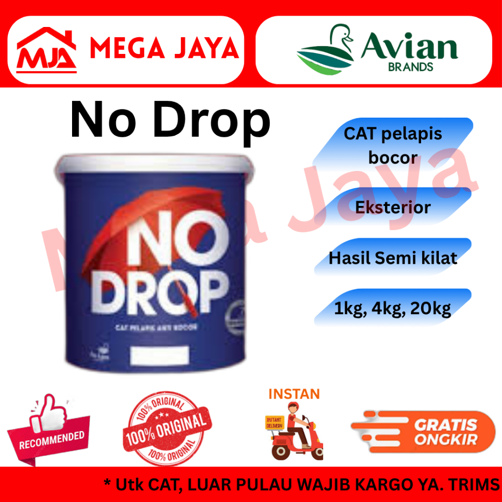 Jual NO DROP 20 KG PAIL CAT PELAPIS BOCOR WATERPROOFING WARNA LENGKAP ...
