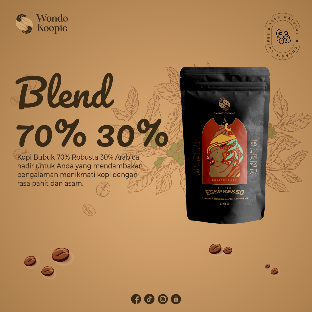 Jual WONDO KOOPIE Blend 70% 30% 200 Gr | Shopee Indonesia