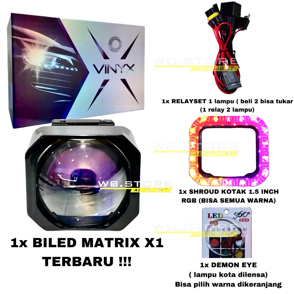 Jual BiLED 1.5 Inch - Biled Matrix X1 VINYX 1,5 Inch PURPLE LENS BILED ...