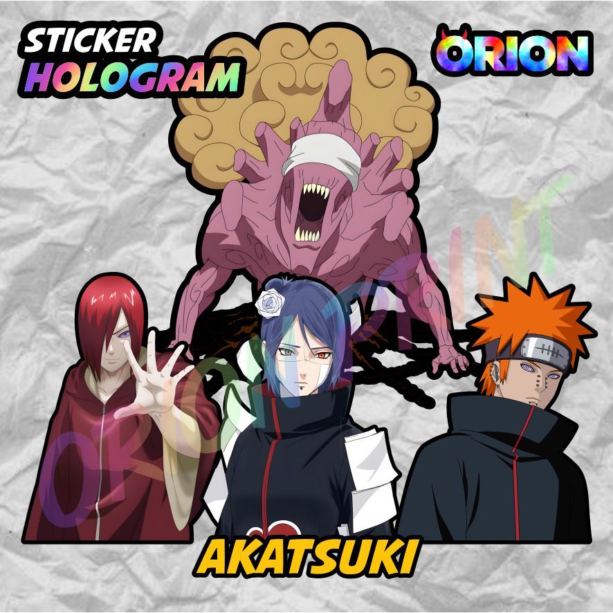 Jual Stiker Hologram Akatsuki Pain Nagato Konan Gedo Mazo Waterproof ...