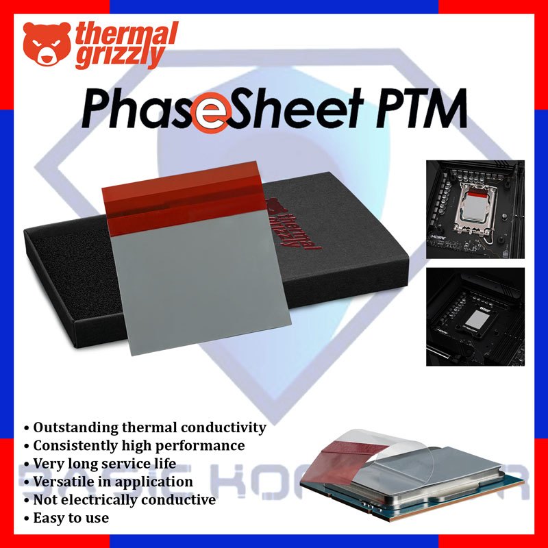 Jual THERMAL GRIZZLY PhaseSheet PTM 50x40x0.2mm Phase Change Material ...