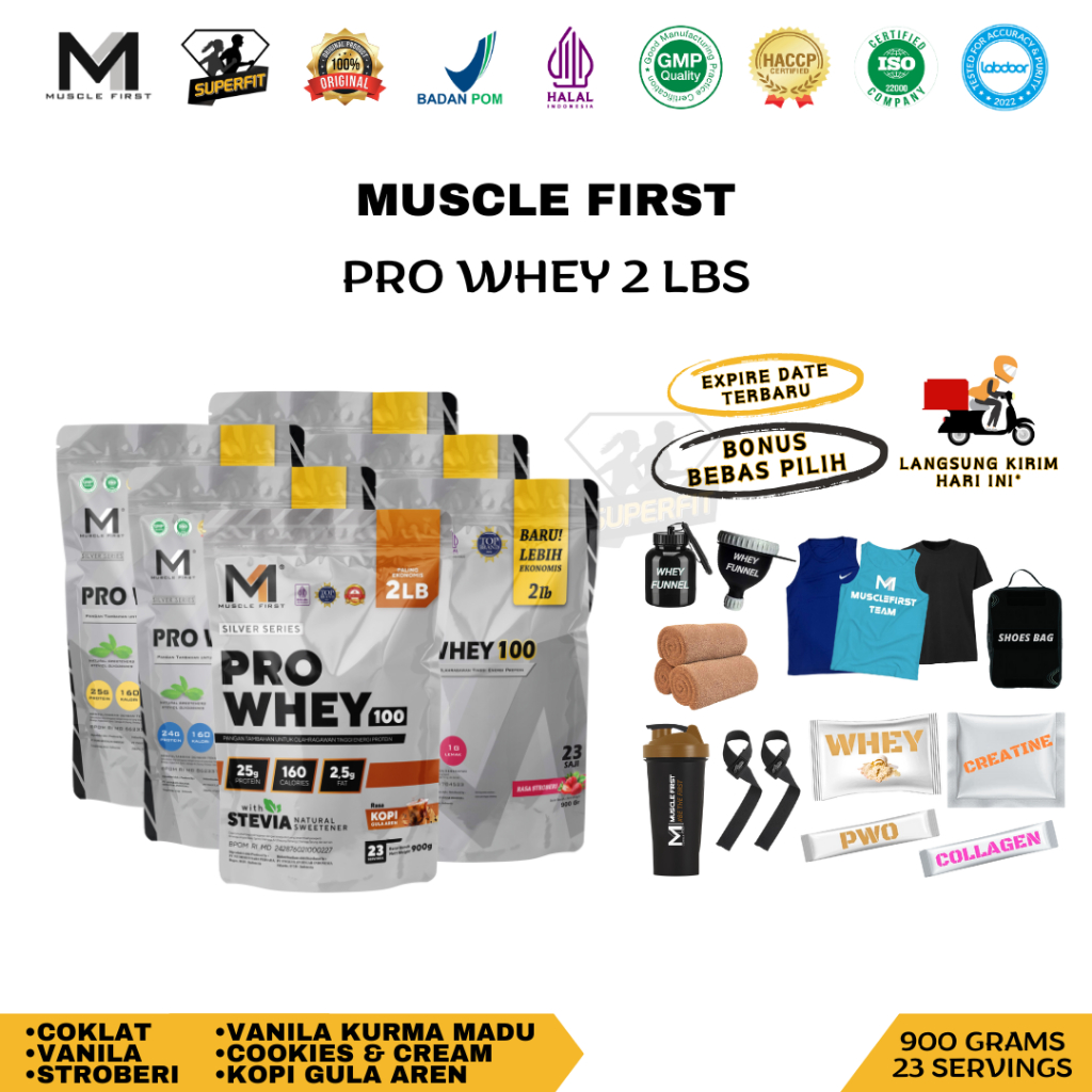Jual Muscle First Pro Whey 100 Protein 2 LBS 2LB 900 Gram PROWHEY100 ...