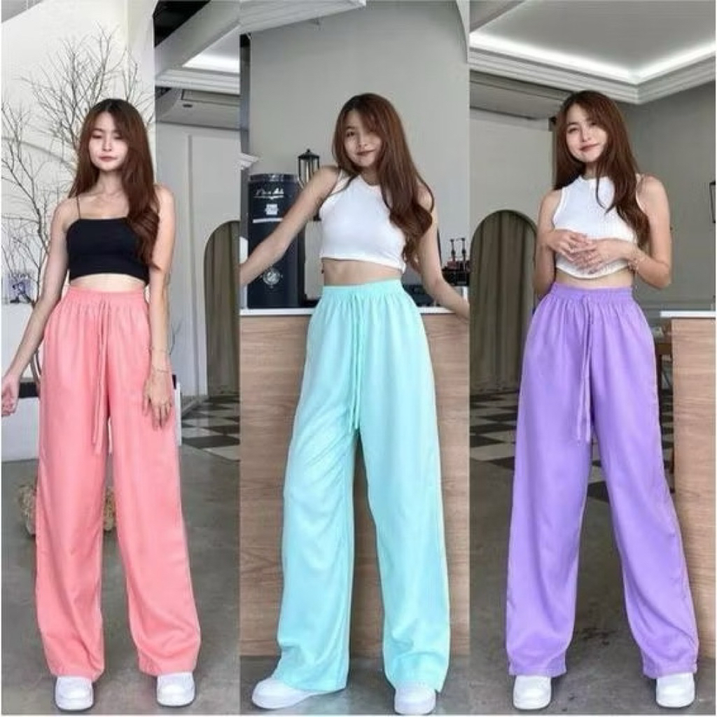 Jual Celana Panjang Kulot Highwaist Premium Baggy Cowok Gombrong Loose ...