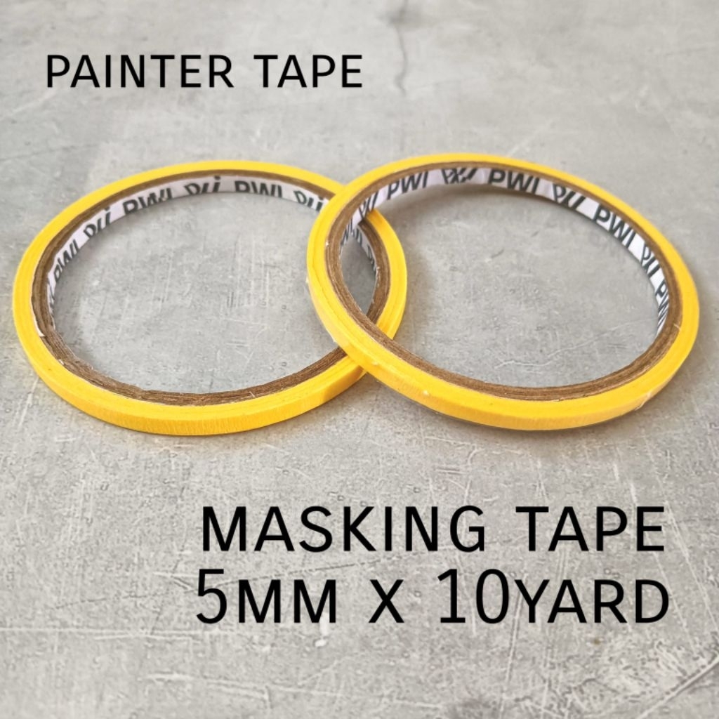 Jual Masking Tape Solasi Keras Kuning PWI 5mm x 10 yard | Shopee Indonesia