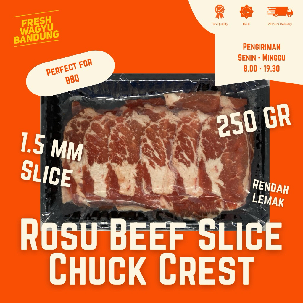 Jual ROSU BEEF SLICE CHUCK CREST DAGING SAPI SLICE HALAL IMPOR AUS ...