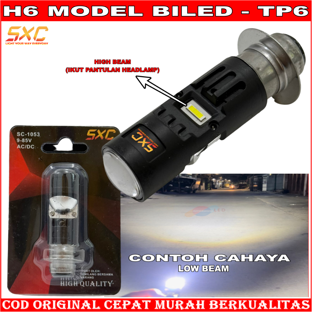 Jual ORIGINAL NEW LAMPU UTAMA H6 BILED ALA ALA TP6 H6 LED PROJECTOR UNIVERSAL H6 LAMPU MOTOR M8C ...