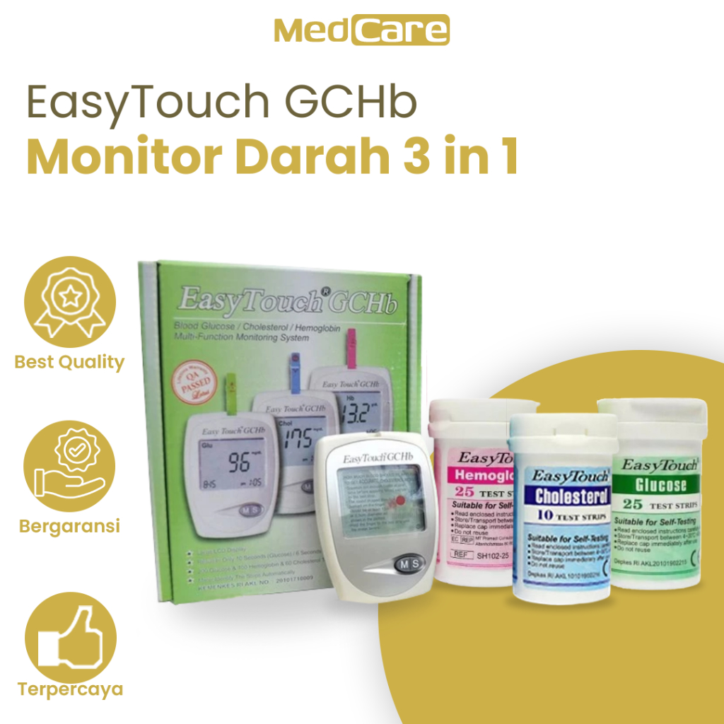 Jual Easy Touch GCHB ( Alat Cek Gula Darah, Kolesterol, Hemoglobin ) 3 In 1 / Easy Touch GCHB 3 ...