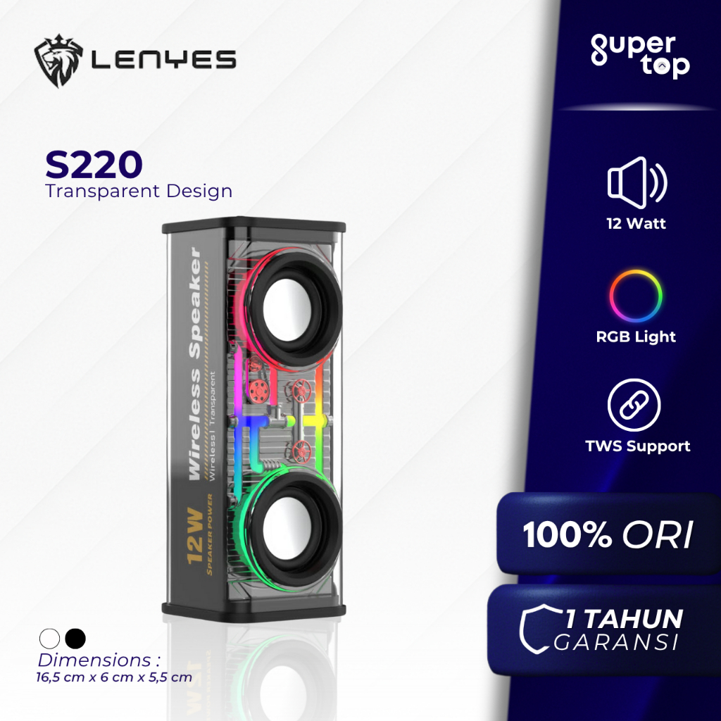 Jual LENYES S220 Speaker Bluetooth RGB Bass Stereo 5.3 Wireless with ...