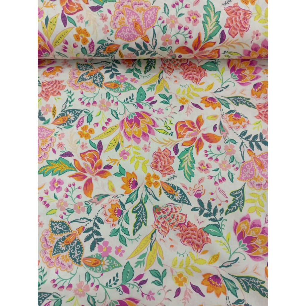 Jual Bahan Kain Katun Poplin Garment Motip Bunga | Shopee Indonesia