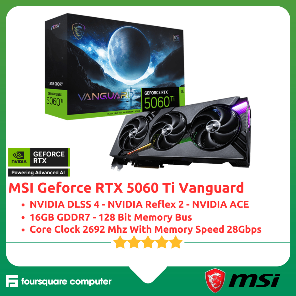 Jual Msi Geforce RTX 5060 Ti Vanguard SOC 16GB GDDR7 VGA GPU Graphics ...