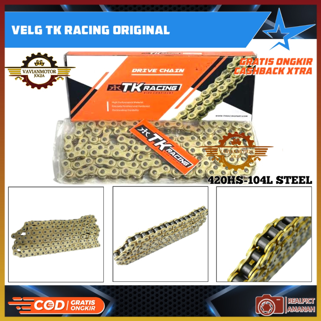 Jual Rantai TK RACING 420HS - 104L GOLD Original TK RACING Blade ...