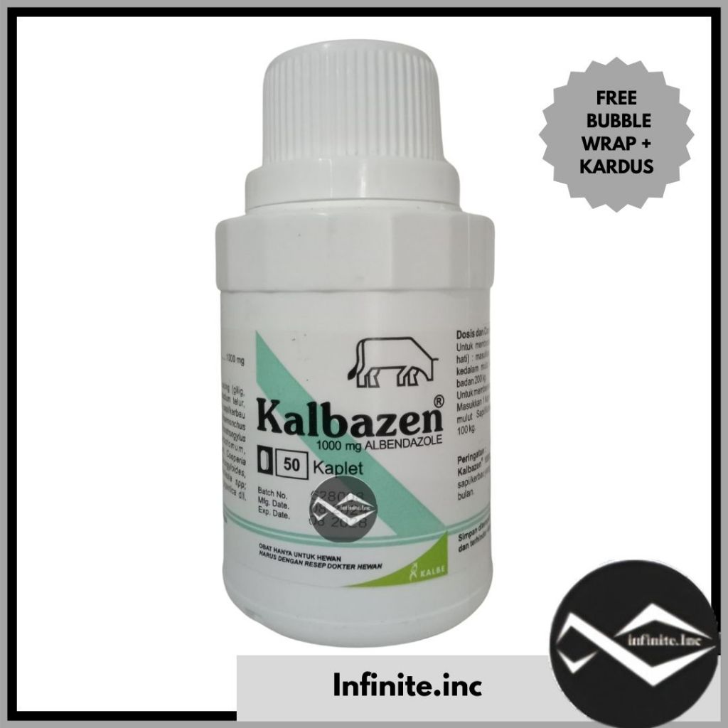 Jual KALBAZEN Kaplet ISI 50 Obat Cacing Sapi Kambing Domba | Shopee ...