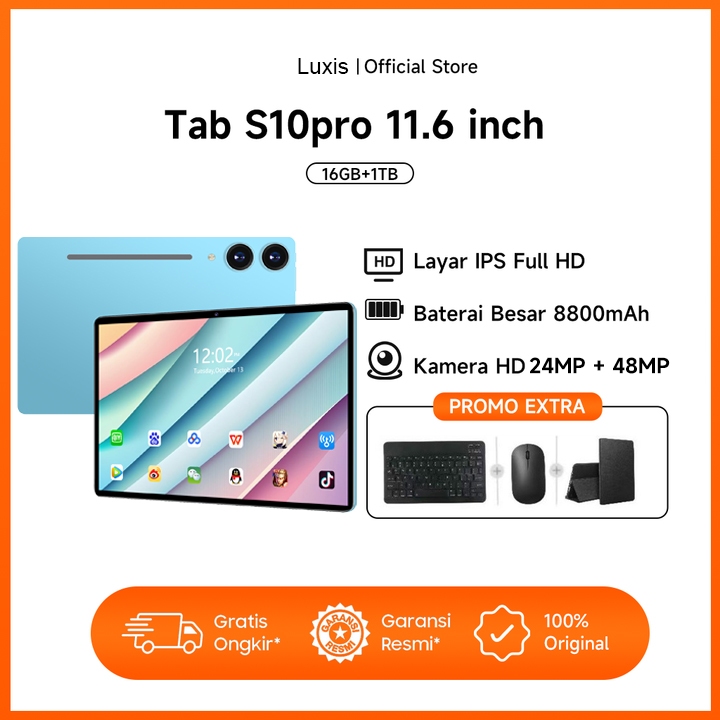 Jual [Bisa COD] Tablet Android S10Pro (16GB+1024GB ) 11.6inch Wifi 5G ...