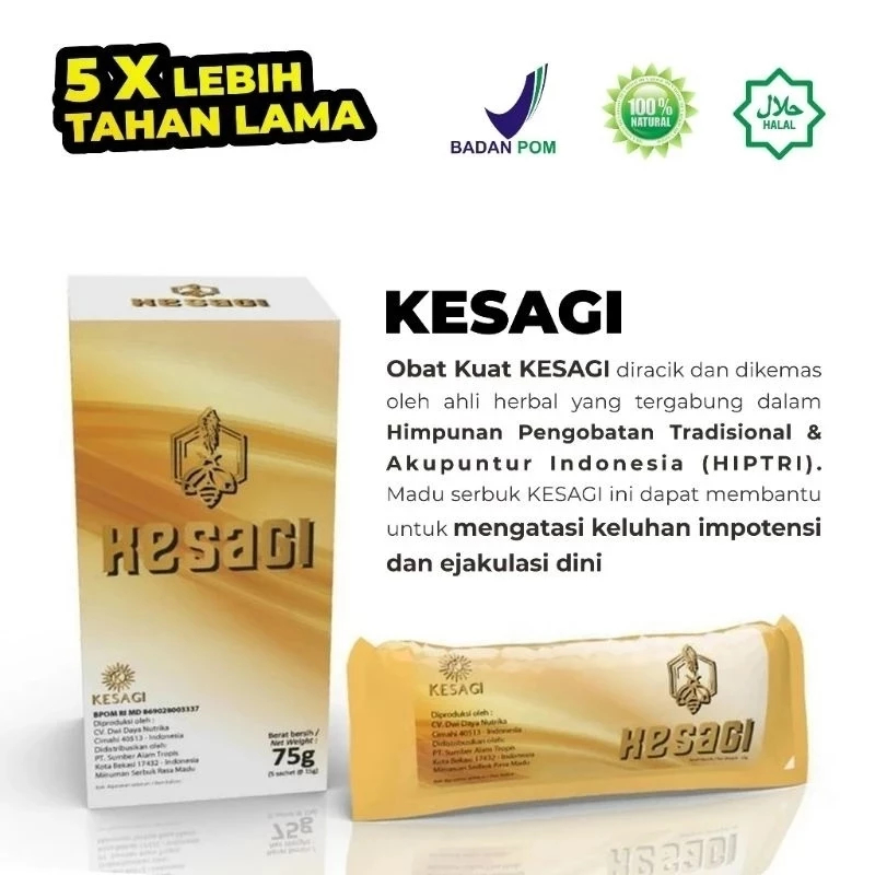 Jual MADU KESAGI 75gr isi 5 sachet Original PLUS Madu, Ekstrak Gingseng ...