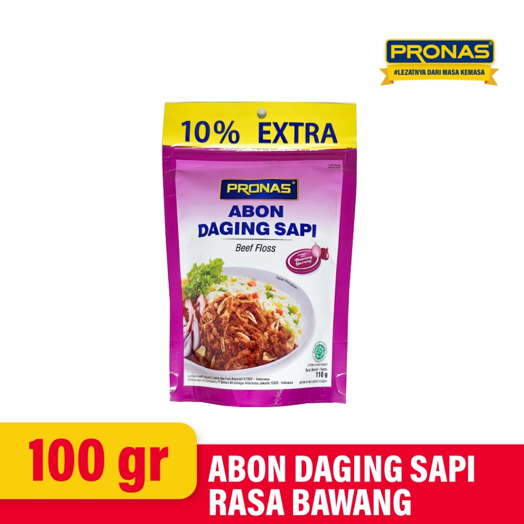 Jual Pronas Abon Daging Sapi Bawang 100 g dengan kemasan Ziplock ...