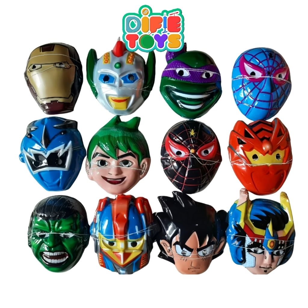 Jual 20 pcs topeng super hero mika plastik campur plastik | Shopee ...
