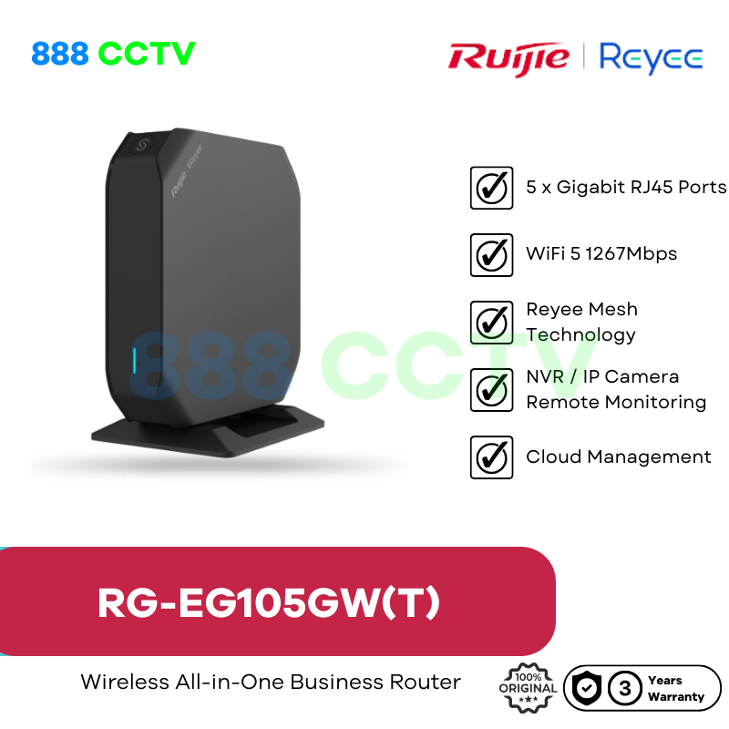 Jual Ruijie Reyee RG-EG105GW(T) Gateway Router Wireless 5-Port Gigabit All-in-one AC1300 ...