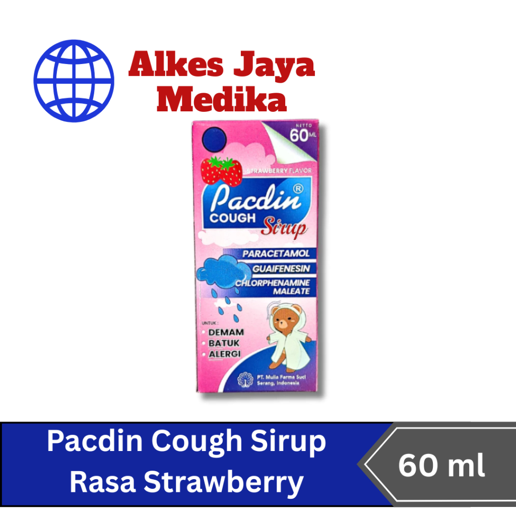 Jual Pacdin Cough Sirup 60ml Strawberry - Obat Batuk Pilek | Shopee ...
