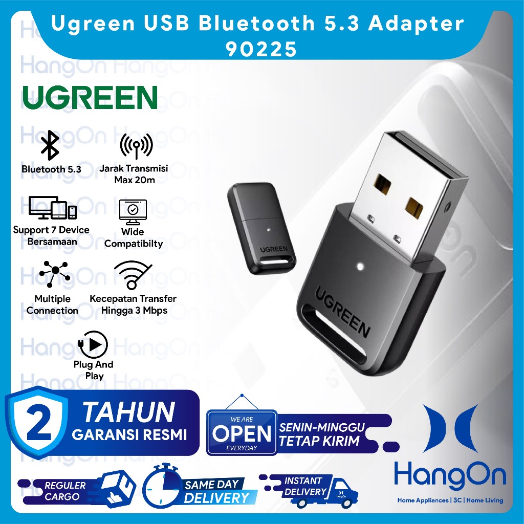 Jual UGREEN 90225 USB Bluetooth 5.3 Adapter Transmitter Receiver Dongle PC | Shopee Indonesia