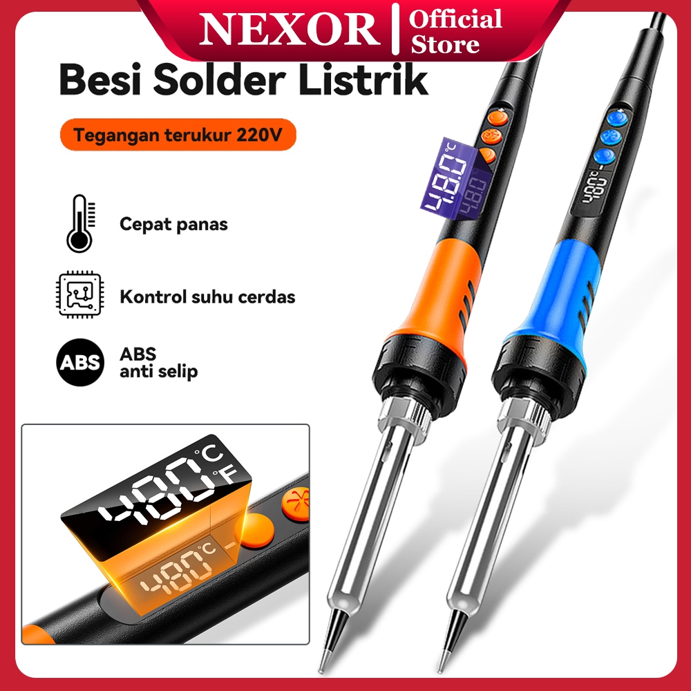 Jual Nexor LCD Solder Digital Iron Adjustable Temperature 90W Paket Penyedot Penghisap Timah ...