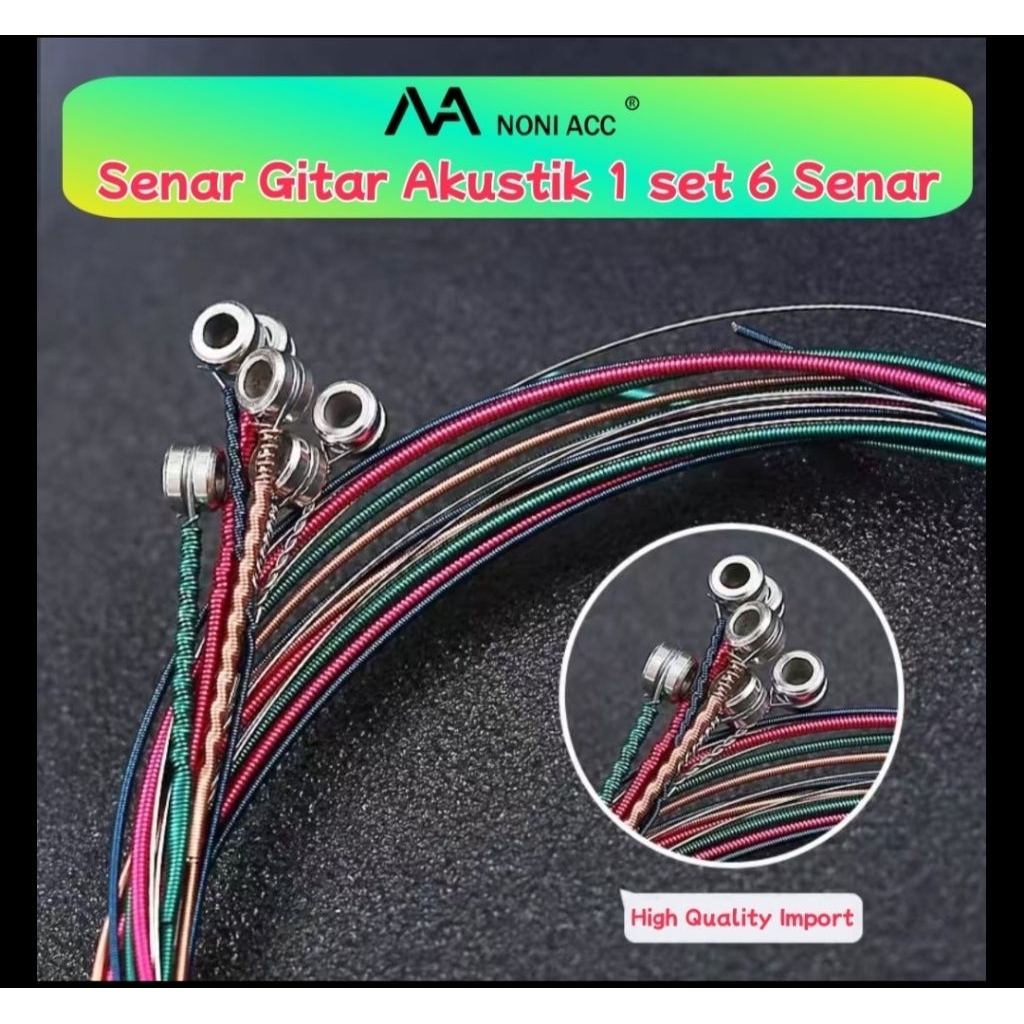 Jual SENAR GITAR AKUSTIK WARNA WARNI (1SET) | Shopee Indonesia