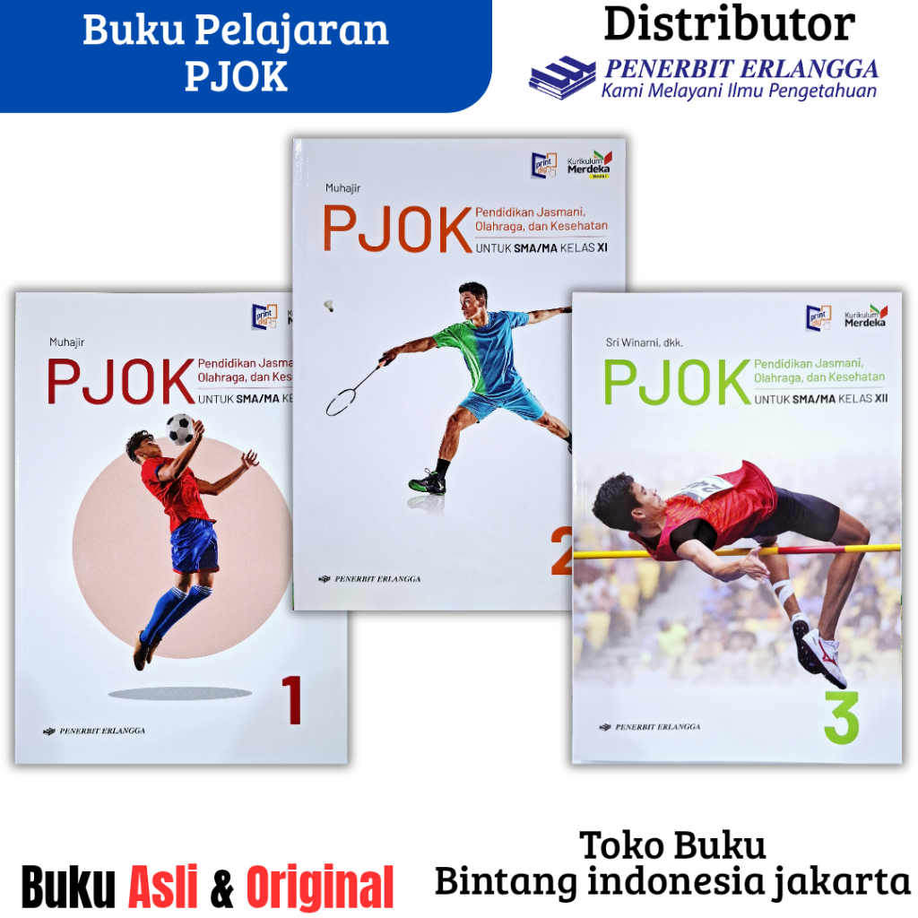 Jual ERLANGGA - PELAJARAN PJOK KELAS 1,2,3 SMA/MA KURIKULUM MERDEKA ...