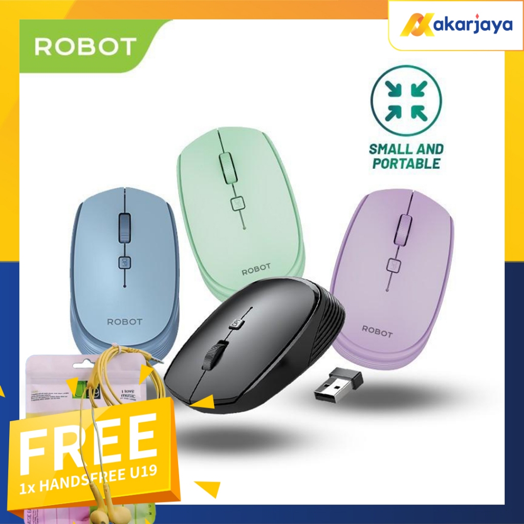 Jual (Free Headset U19) ROBOT M205 Mouse Wireless Optical 2.4Ghz 16000DPI | Shopee Indonesia