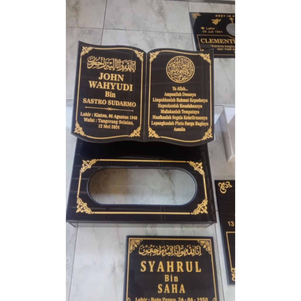 Jual BATU NISAN GRANIT MODEL SEKAR BUNGA UKURAN COSTUM 40X50 CM ...