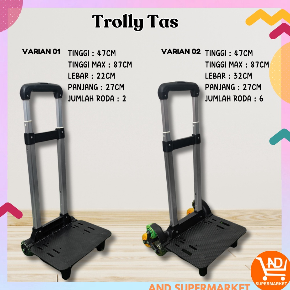 Jual KODE M47J Trolly Tas Anak Import Trolly Serbaguna Murah 2 Roda 6 ...