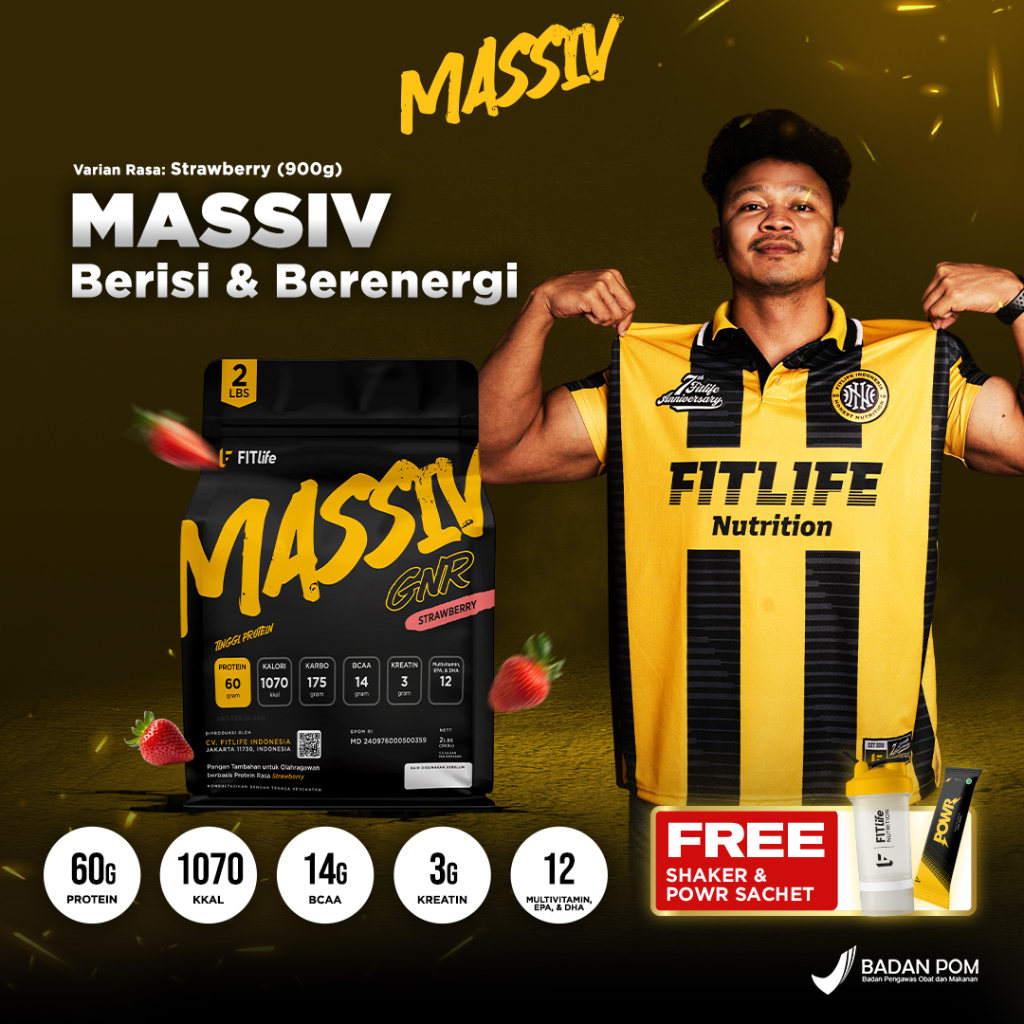 Jual FITlife Massiv Gainer 2 lbs 900 gram (MPro Upgraded) - fit life ...