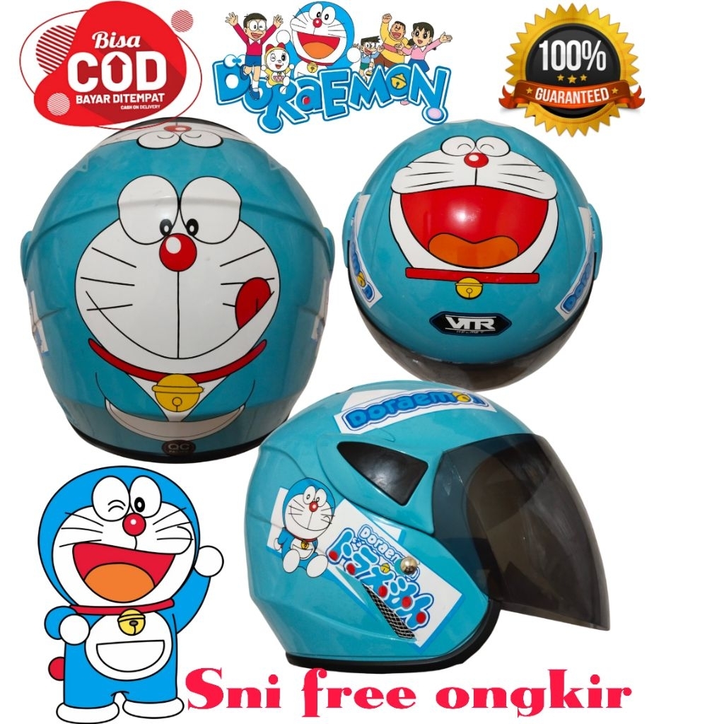 Jual Helm anak sni motif doraemon 3,4,5,6,7,8 tahun maximal lingkar ...