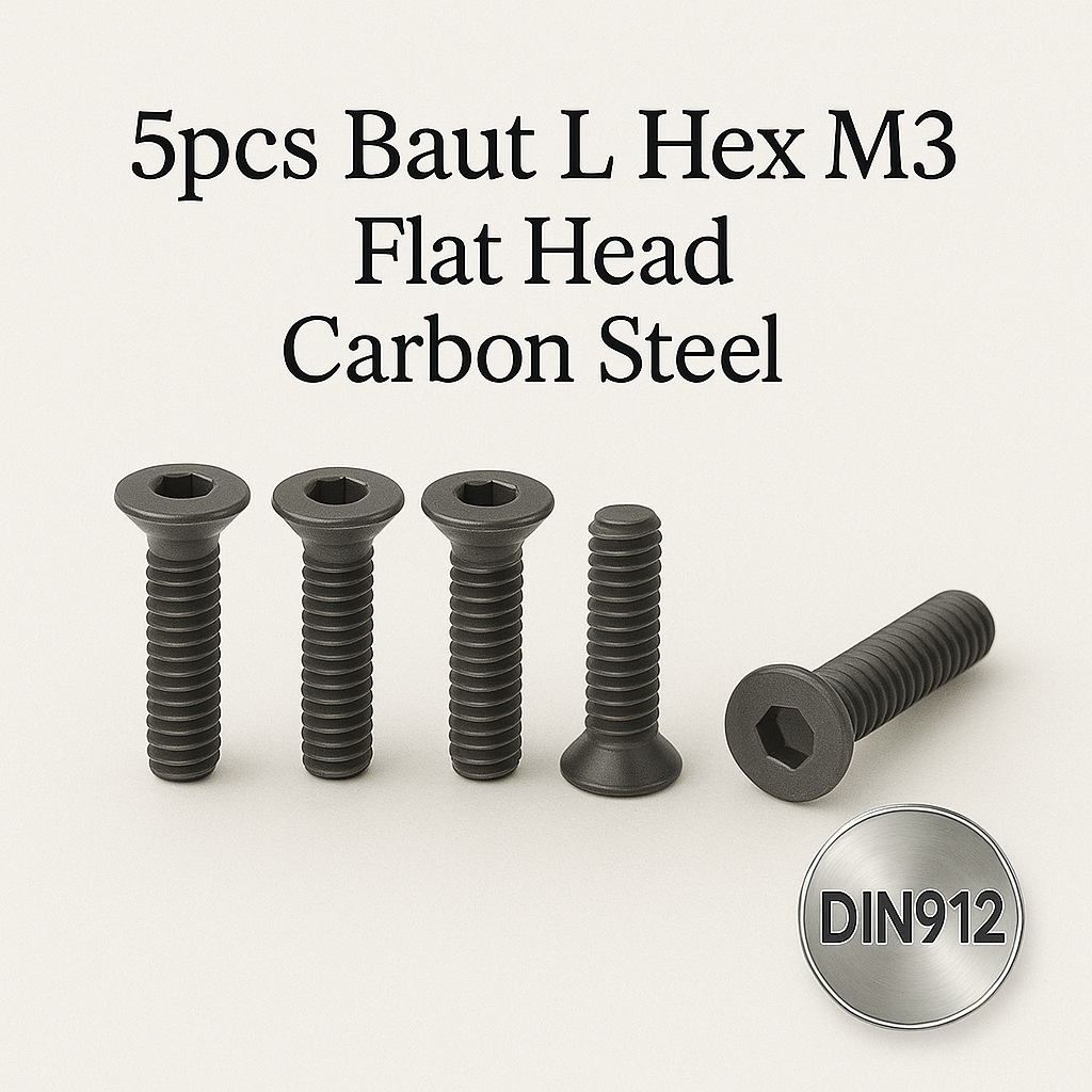 Jual 5pcs Baut L M3 Flat Head Hex Kunci Dalam 5pcs Hitam Baja Carbon Steel Baut Kepala Rata Kuat ...