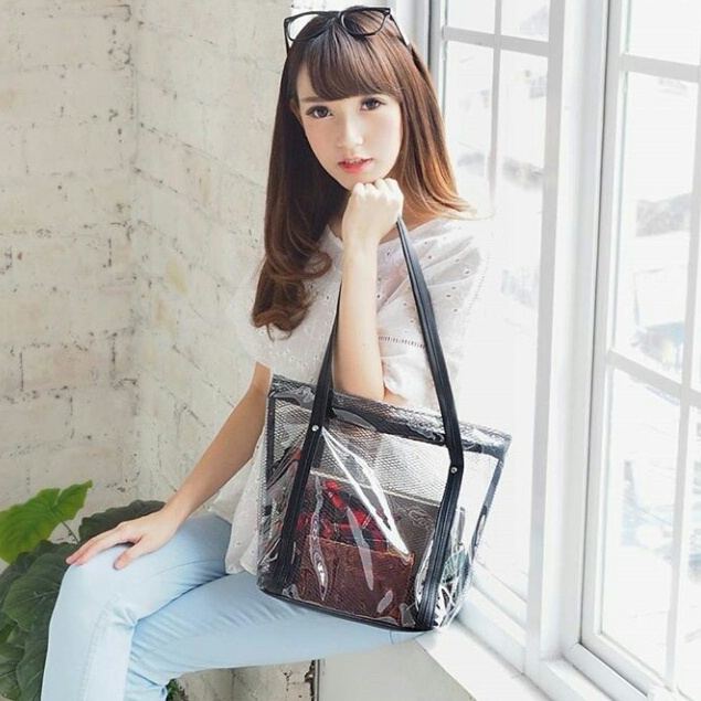 Jual Totebag Mika Transparan - Tote Bag Transparan - Tas Bening ...
