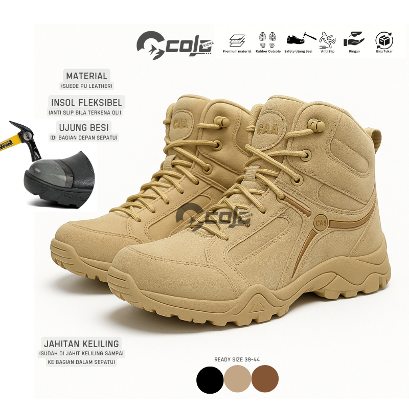Jual Sepatu Safety Pria Boots Sepatu Pria Safety Boots Gunung 5AA ...