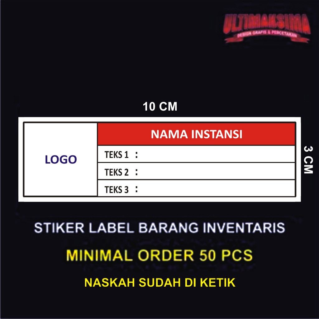 Jual Stiker Vinyl Label untuk Barang Inventaris Kantor/Sekolah 10 X 3 ...